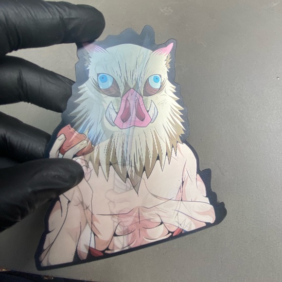 Other | Demon Slayer Inosuke Hashibira 3d Lenticular Motion Car Sticker ...